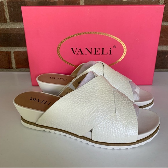 Vaneli | Shoes | Vaneli Womens Hilde White Leather Pebbled Slip On ...